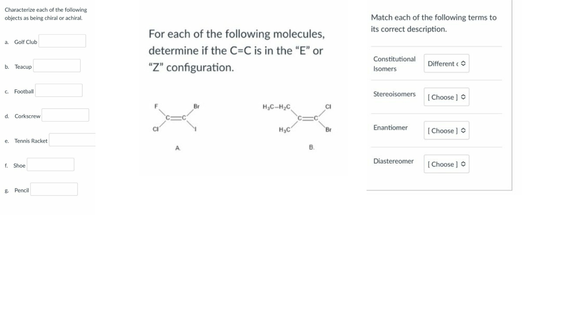 Solved Characterize each of the following objects as being | Chegg.com