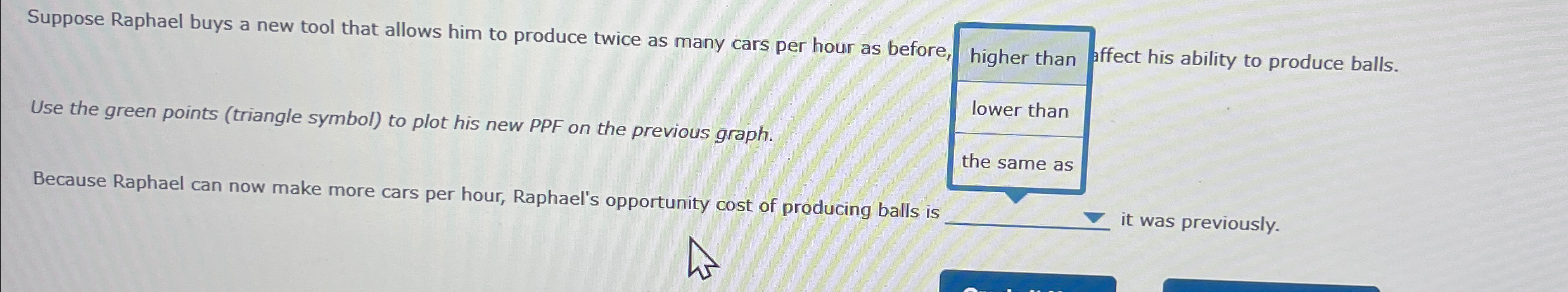 Solved Suppose Raphael buys a new tool that allows him to | Chegg.com