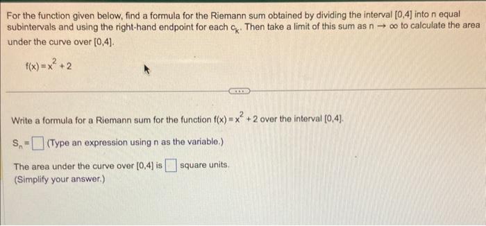 Solved For the function given below, find a formula for the | Chegg.com
