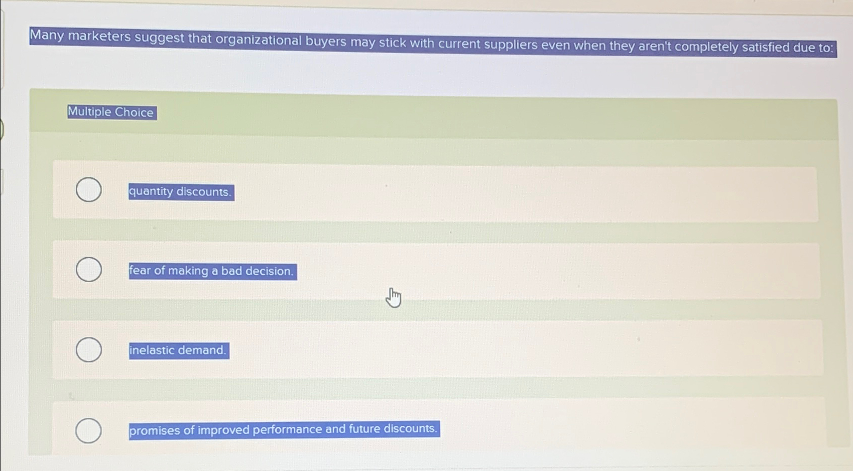 Solved Many marketers suggest that organizational buyers may | Chegg.com
