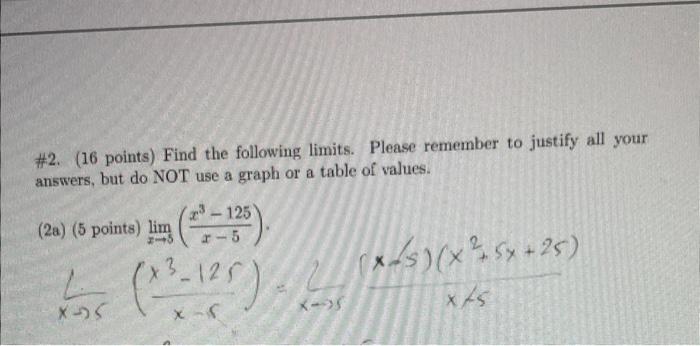 Solved \#2. (16 points) Find the following limits. Please | Chegg.com