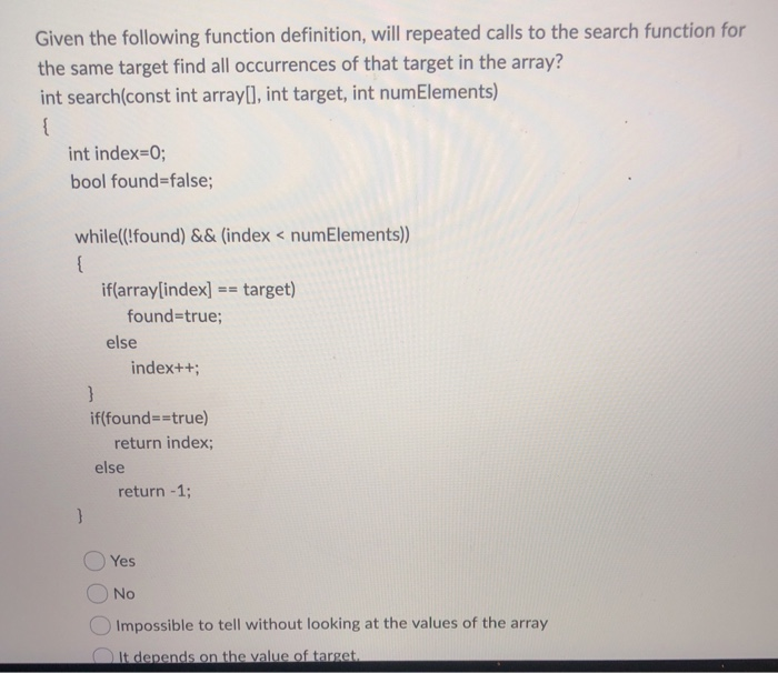 Solved Given the following function definition, will | Chegg.com