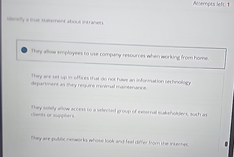 Solved Attempts left: 1iaremity a true statement about | Chegg.com