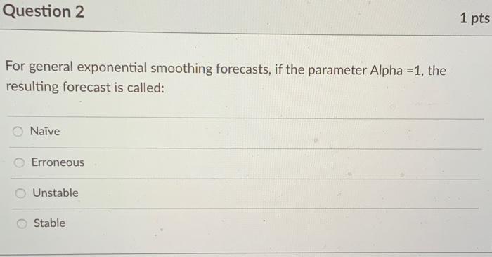 Solved For general exponential smoothing forecasts, if the | Chegg.com