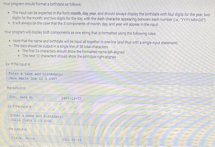 Solved 7.9 LAB 7D: Name format Overview Create a program | Chegg.com