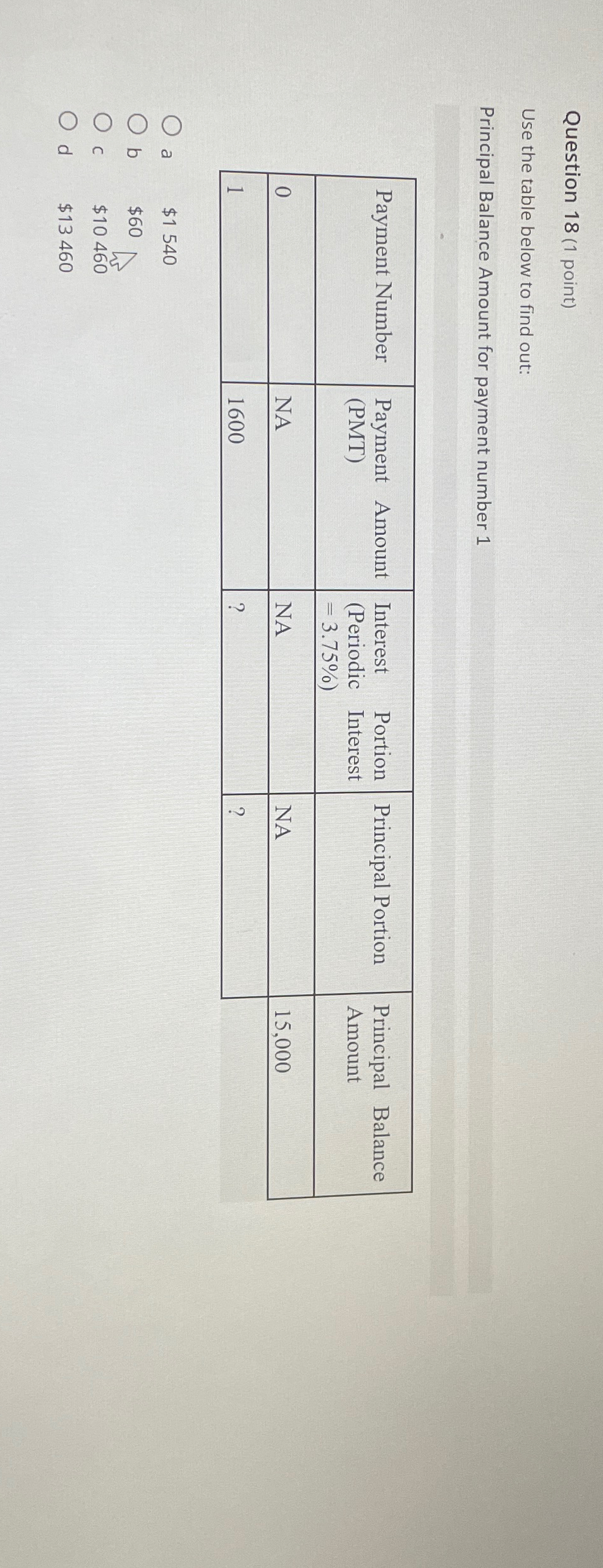 Solved Question 18 (1 ﻿point)Use the table below to find | Chegg.com