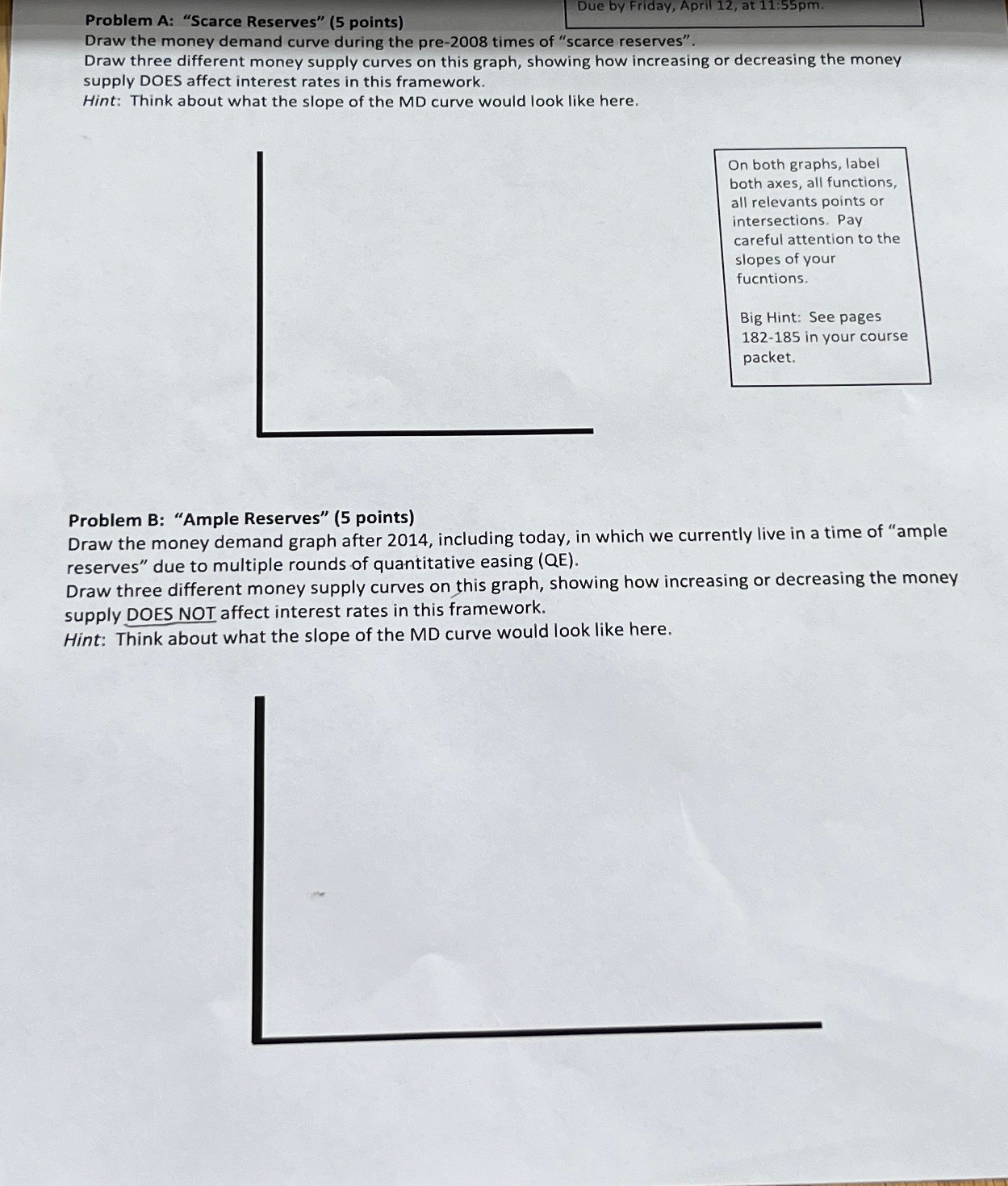 Solved Problem A: "Scarce Reserves" (5 ﻿points)Due by | Chegg.com