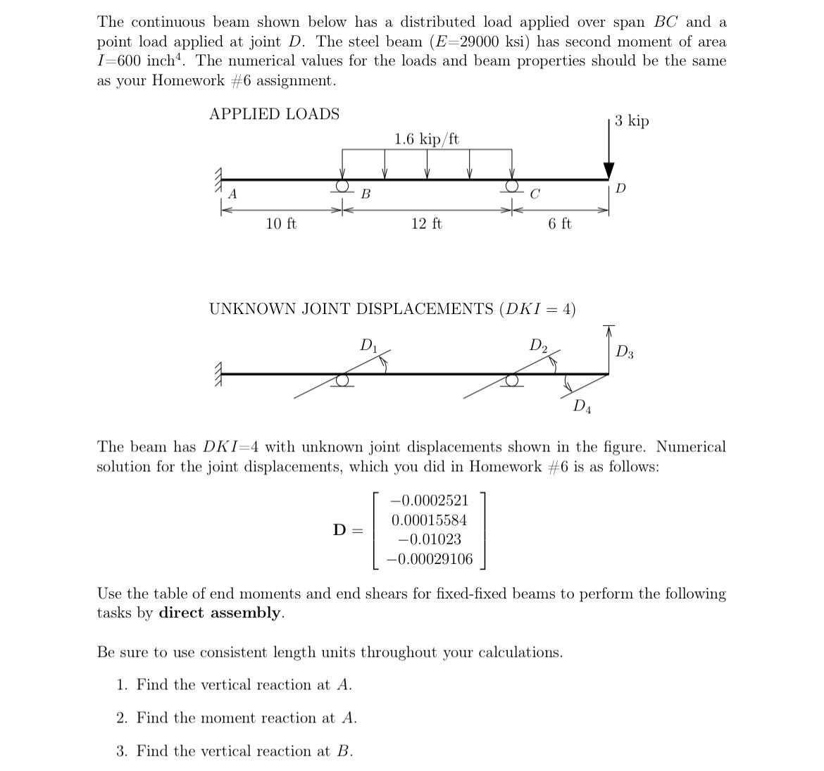Solved The continuous beam shown below has a distributed | Chegg.com