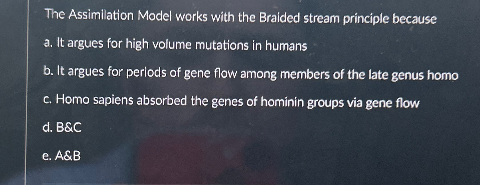 Solved The Assimilation Model works with the Braided stream | Chegg.com