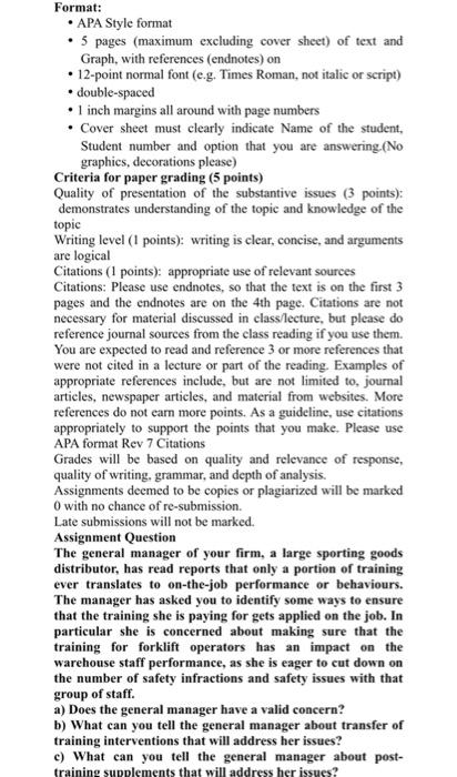 Solved Format: • APA Style format . 5 pages (maximum | Chegg.com