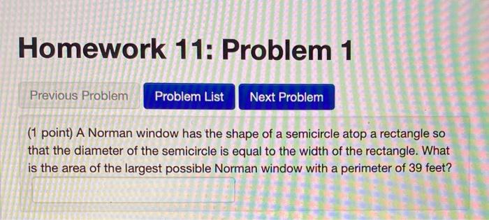 Solved Homework 11: Problem 1 Previous Problem Problem List | Chegg.com Solved Homework 11: Problem 1 Previous Problem Problem List | Chegg.com