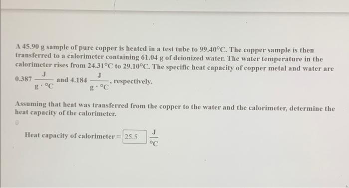 Solved A 45.90 g sample of pure copper is heated in a test | Chegg.com