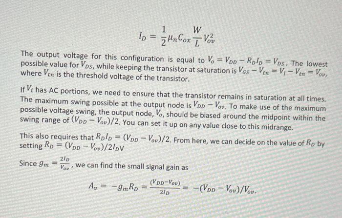 Solved Design common-source amplifiers for the criteria | Chegg.com