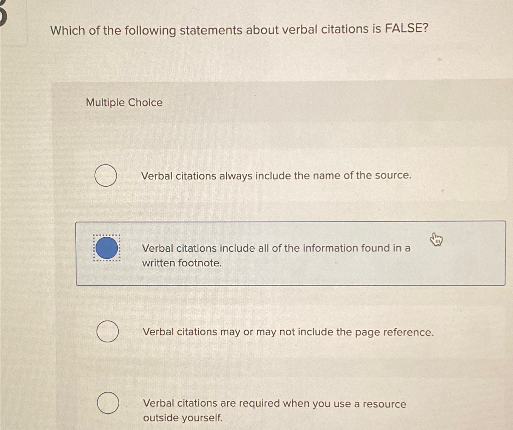 Solved Which of the following statements about verbal | Chegg.com