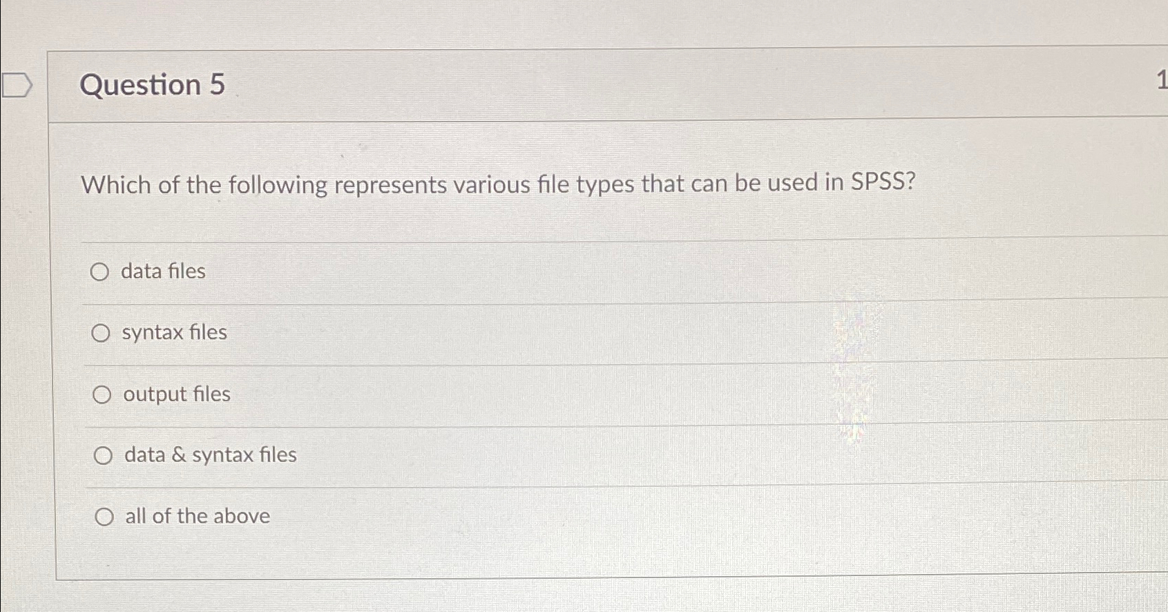Solved Question 5Which of the following represents various | Chegg.com
