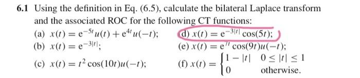 Solved 1 Using the definition in Eq. (6.5), calculate the | Chegg.com