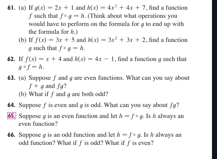 Solved (a) ﻿If g(x)=2x+1 ﻿and h(x)=4x2+4x+7, ﻿find a | Chegg.com