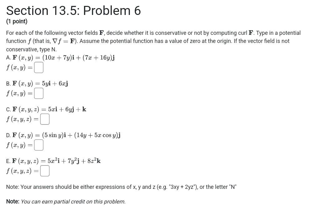 Solved For each of the following vector fields F, decide | Chegg.com
