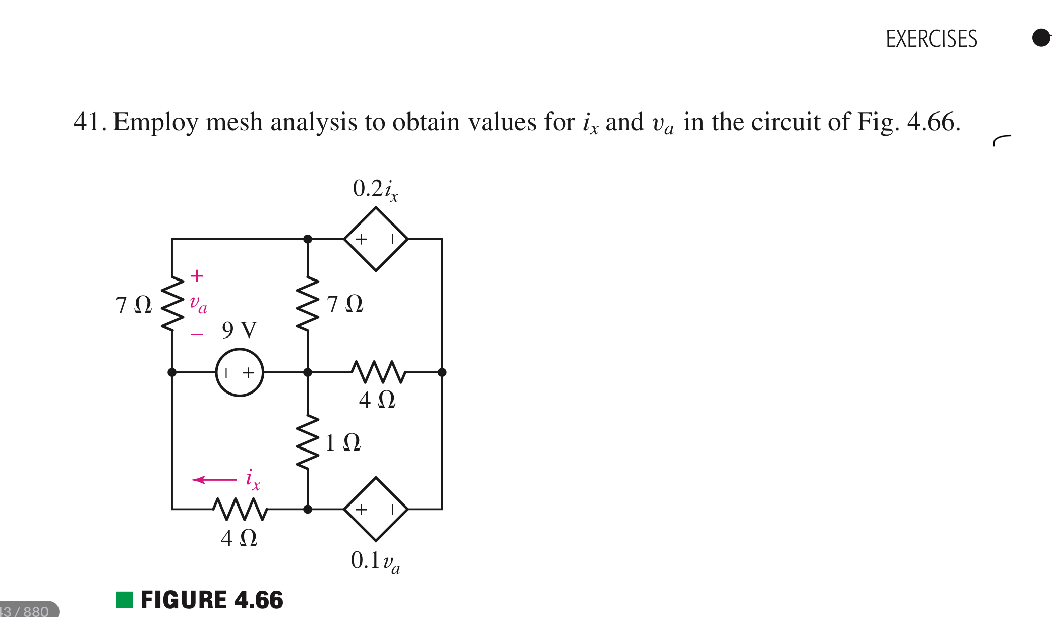 Solved EXERCISES41. ﻿Employ mesh analysis to obtain values | Chegg.com