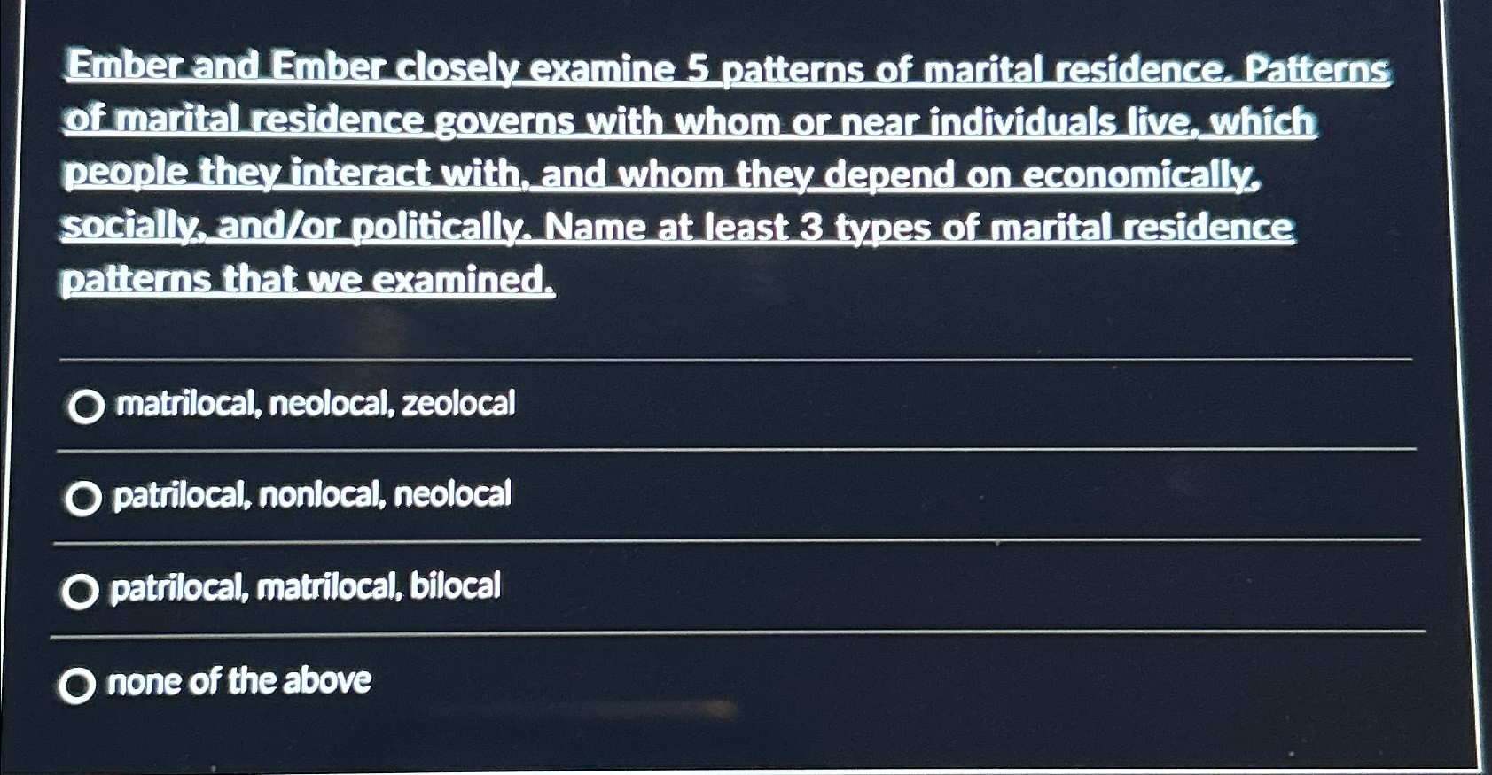 Solved Ember and Ember closelvexamine 5 ﻿patterns of marital | Chegg.com