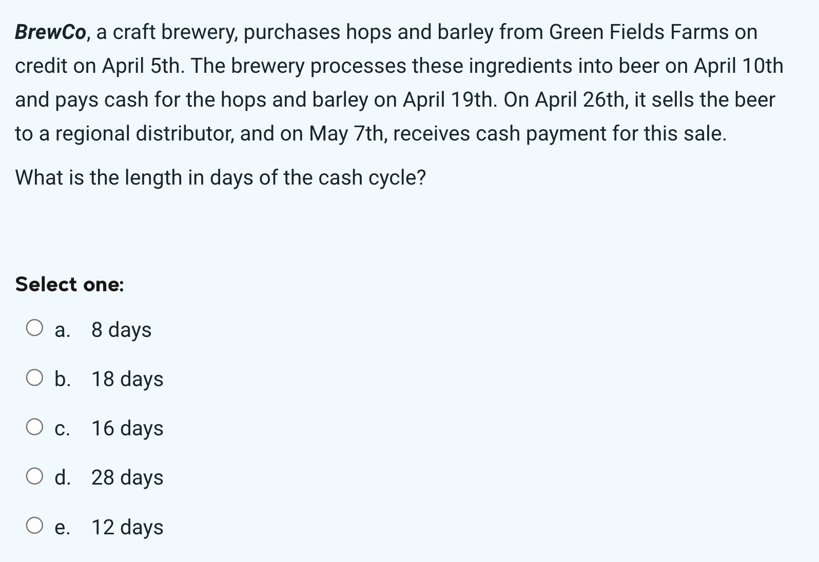 Solved BrewCo, a craft brewery, purchases hops and barley | Chegg.com