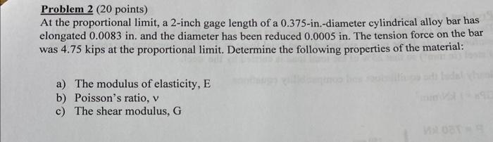 Solved Problem 2 (20 points) At the proportional limit, a 2 | Chegg.com