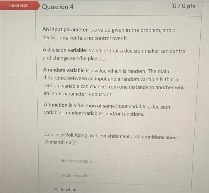 Solved An input parameter is a value given in the problem, | Chegg.com