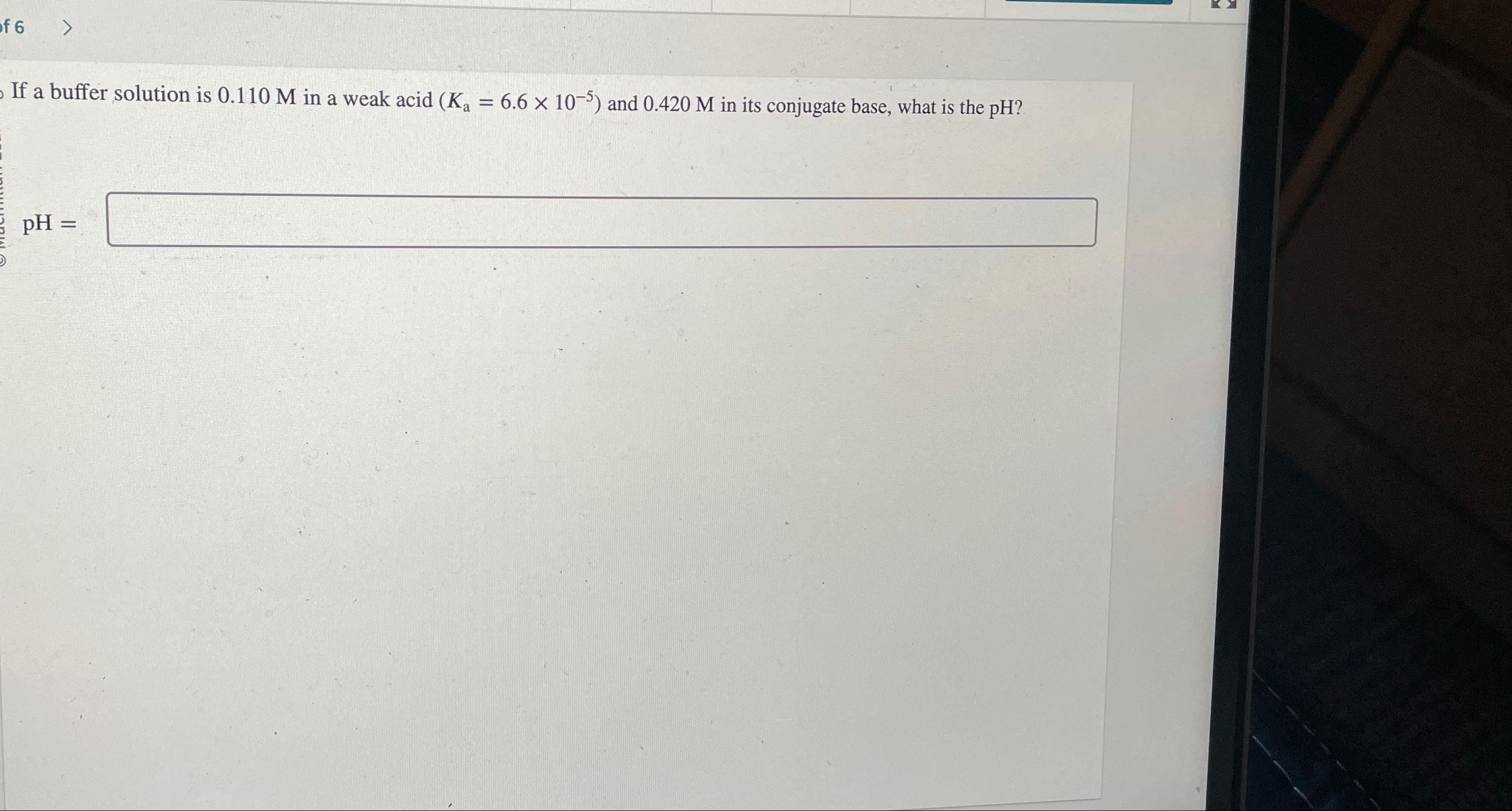 Solved If a buffer solution is 0.110M ﻿in a weak acid | Chegg.com