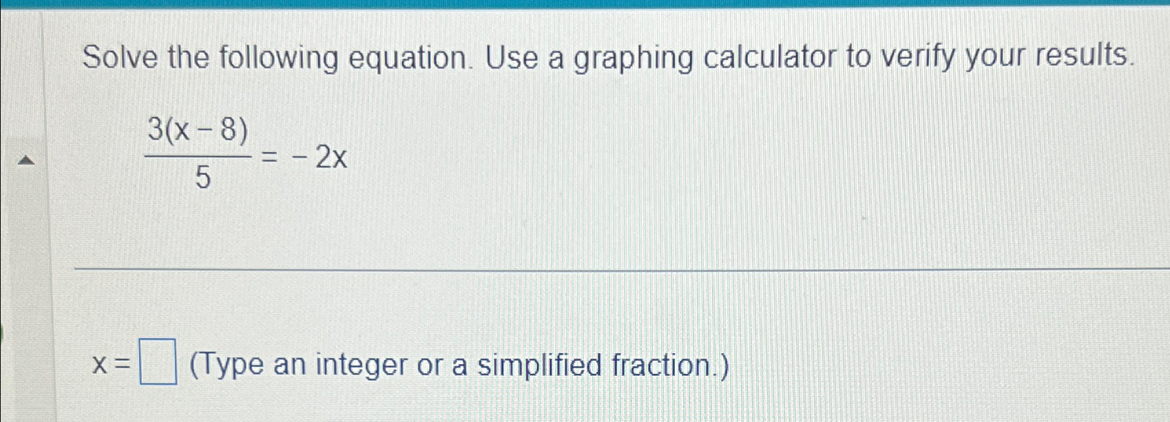 Solved Solve the following equation. Use a graphing | Chegg.com