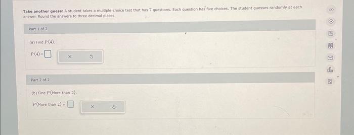 Solved Take another guess: A student takes a multiple choice | Chegg.com