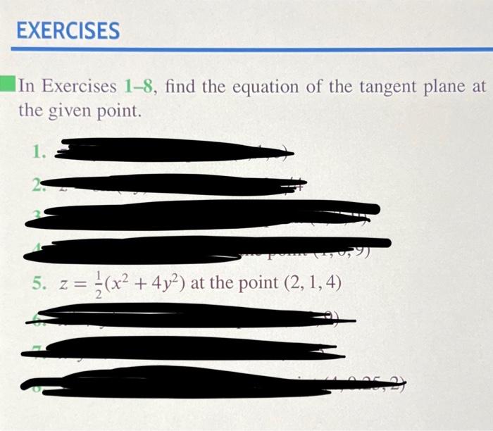 Solved EXERCISES In Exercises 1-8, find the equation of the | Chegg.com Solved EXERCISES In Exercises 1-8, find the equation of the | Chegg.com