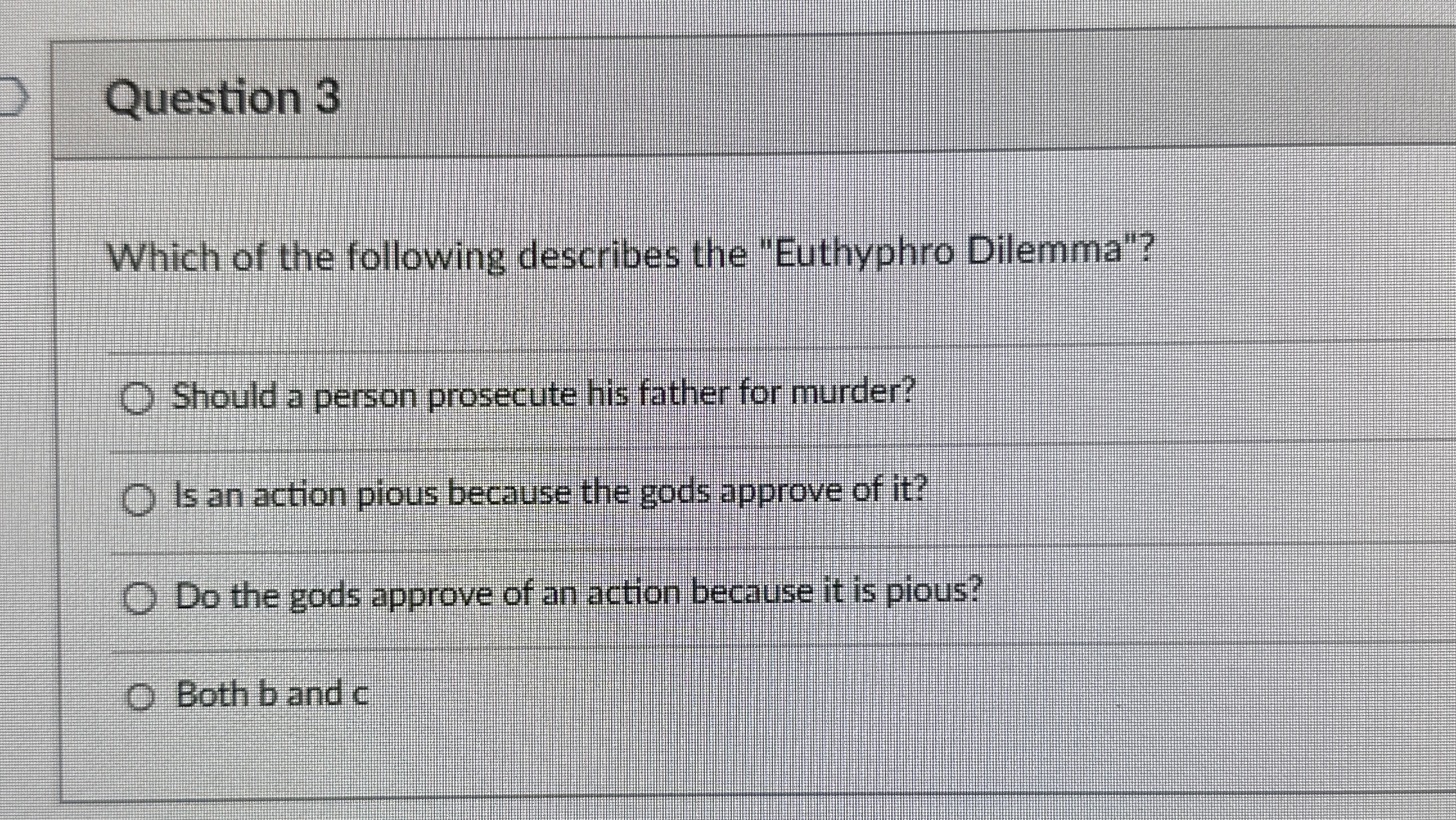Solved Question 3Which of the following describes the | Chegg.com