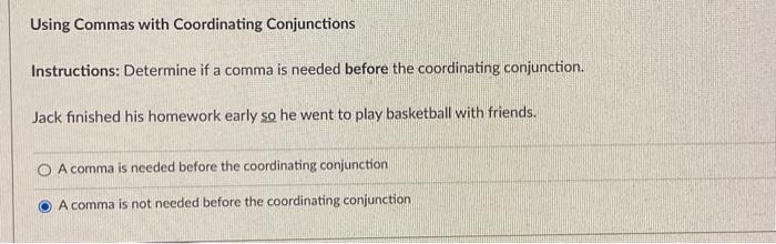 Using Commas with Coordinating Conjunctions | Chegg.com