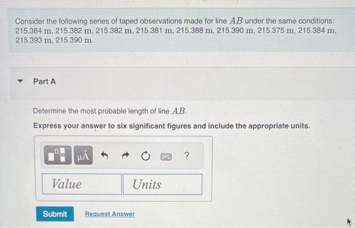 Solved Consider the following series of taped observations | Chegg.com