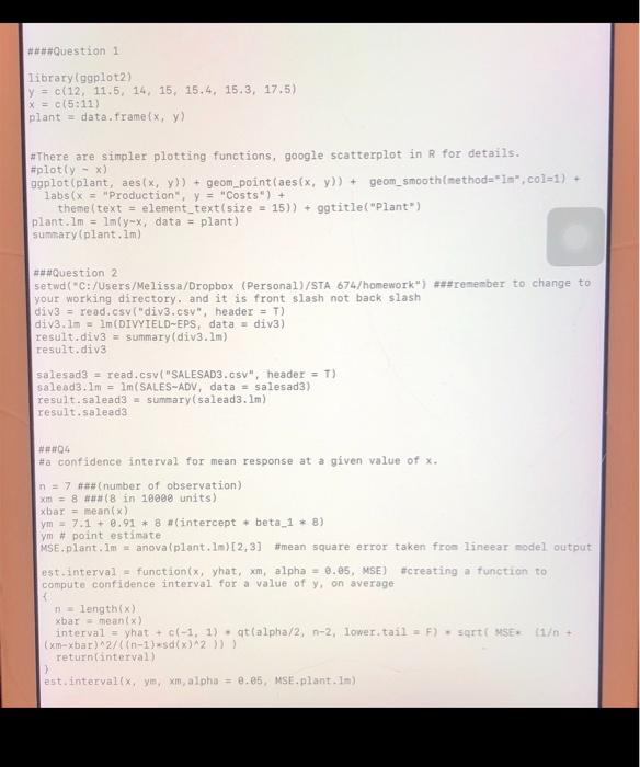 Solved hello, I just need the R outputs from these R CODES, | Chegg.com