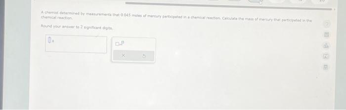 Solved A chemist determined by measurements that 0.045 moles | Chegg.com