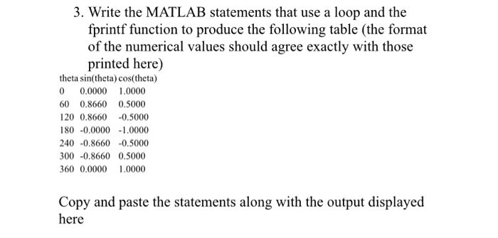 Solved 3. Write the MATLAB statements that use a loop and | Chegg.com
