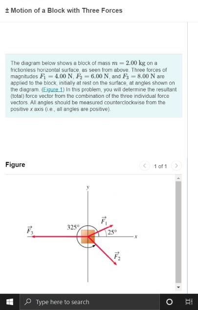Solved + Motion of a Block with Three Forces The diagram | Chegg.com