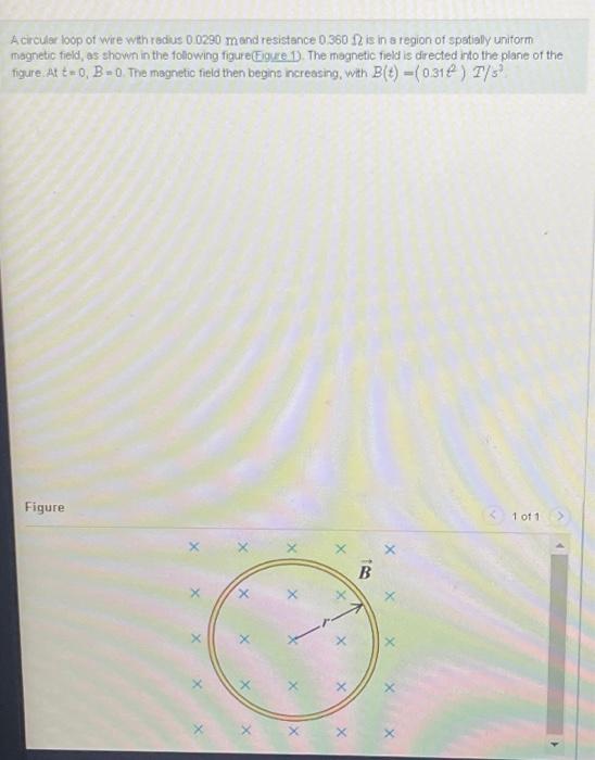 Solved A circular loop of wire wh redus 0.0290 mand | Chegg.com