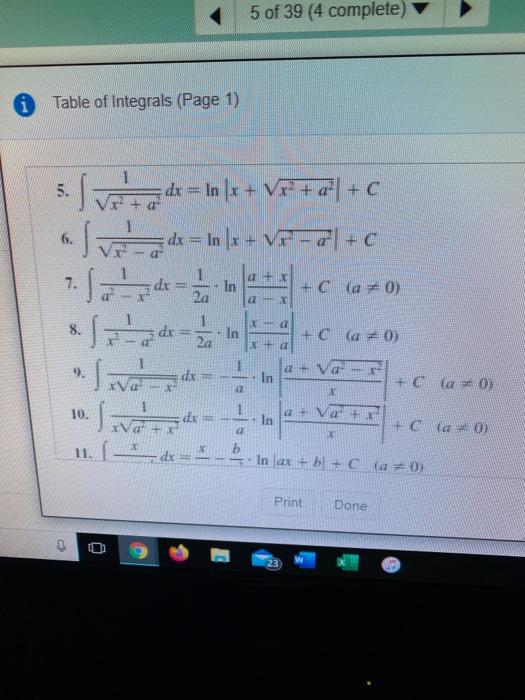 Solved Use the table of integrals, or a computer or | Chegg.com