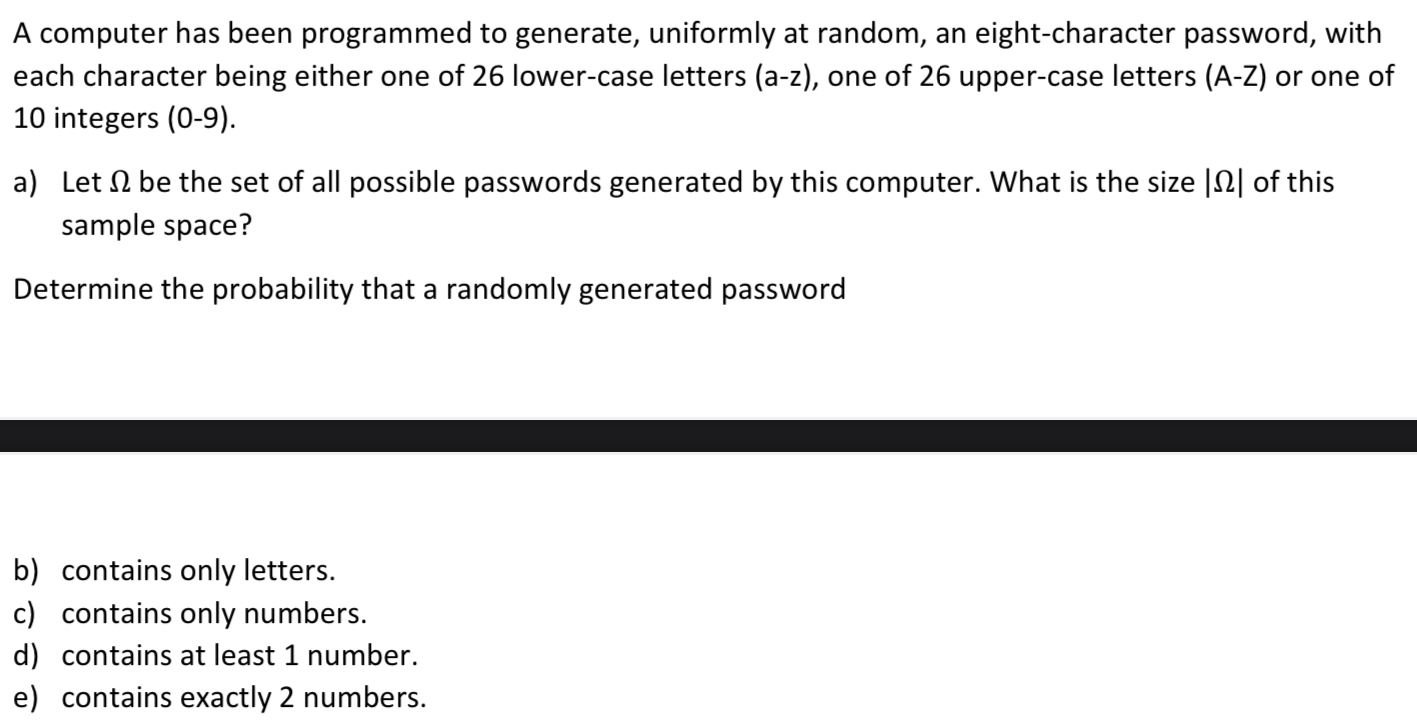 Solved A computer has been programmed to generate, uniformly | Chegg.com