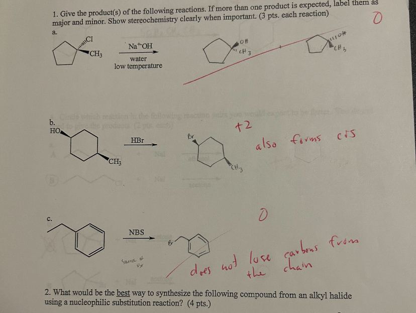 Solved Fill in the missing product. If more than one product | Chegg.com