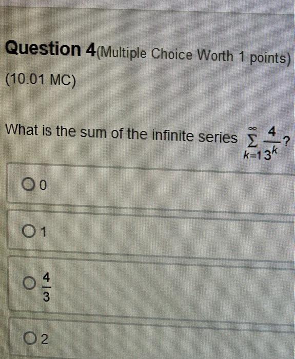 Solved Question 4(Multiple Choice Worth 1 points) (10.01 MC) | Chegg.com