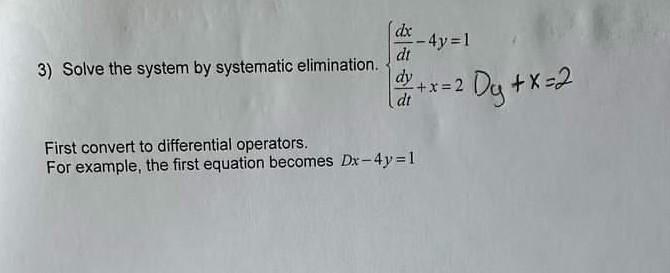 3) Solve the system by systematic elimination. | Chegg.com