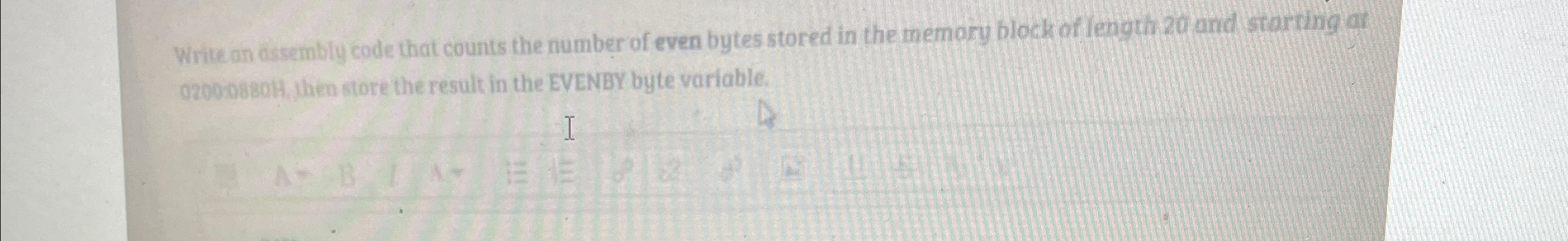 Solved Write an aisembly code that counts the number of even | Chegg.com