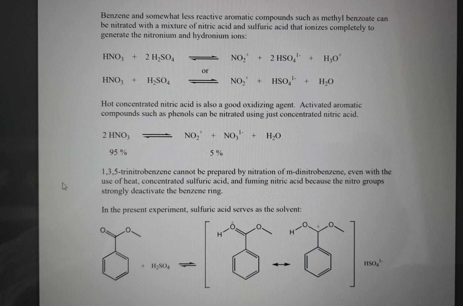Solved 1 Why Does Methyl Benzoate Dissolve In Concentrated