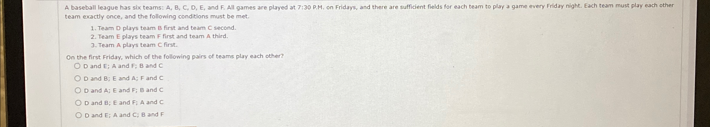 Solved team exactly once, and the following conditions must | Chegg.com