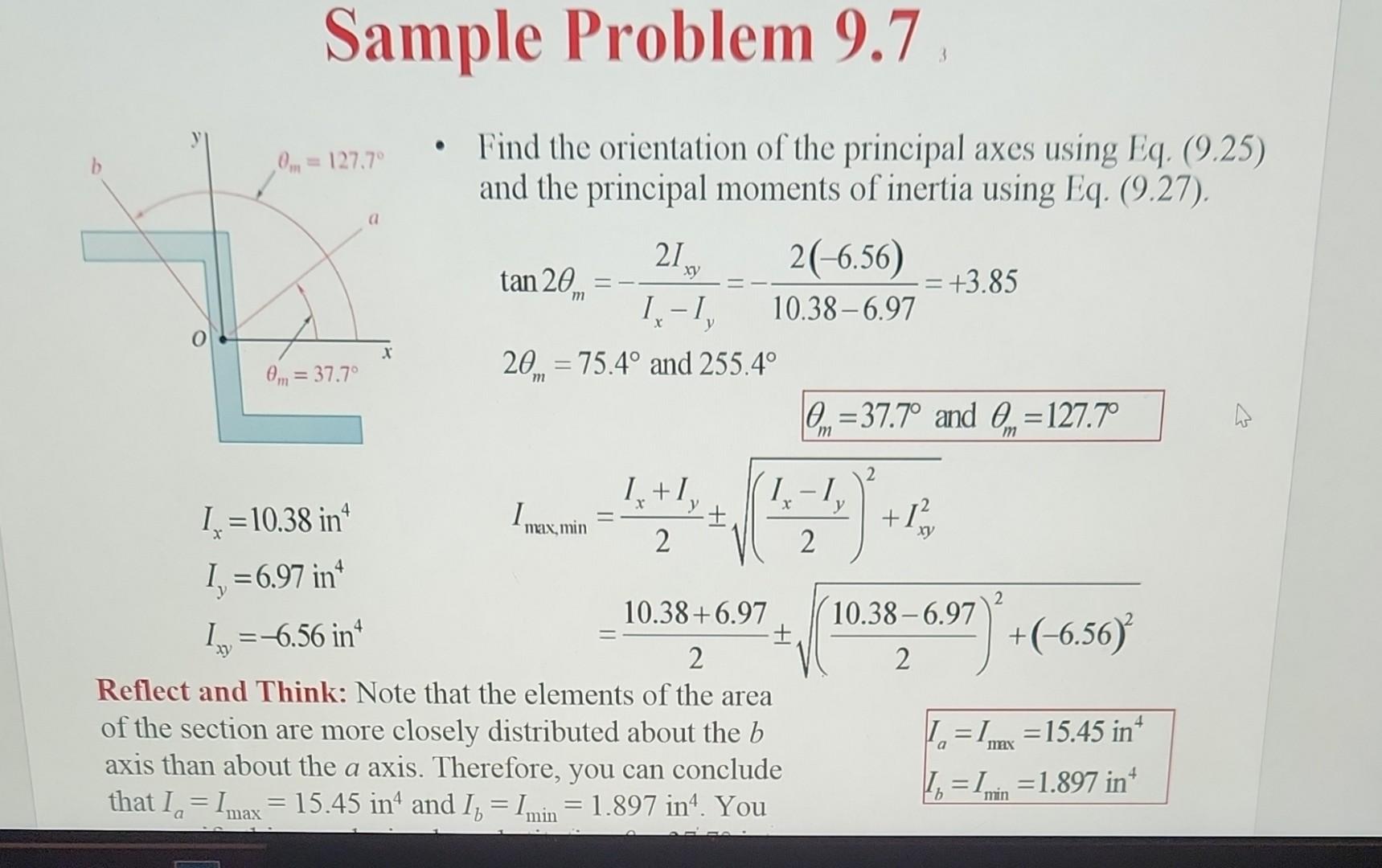Solved Sample Problem 9.7 - Find the orientation of the | Chegg.com
