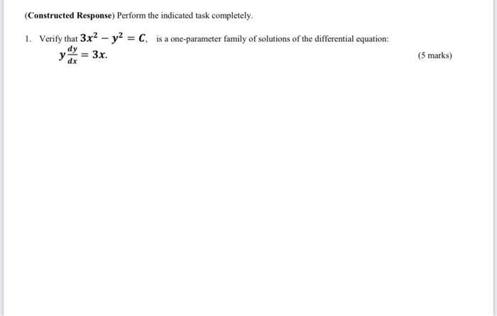 Solved (Constructed Response) Perform the indicated task | Chegg.com