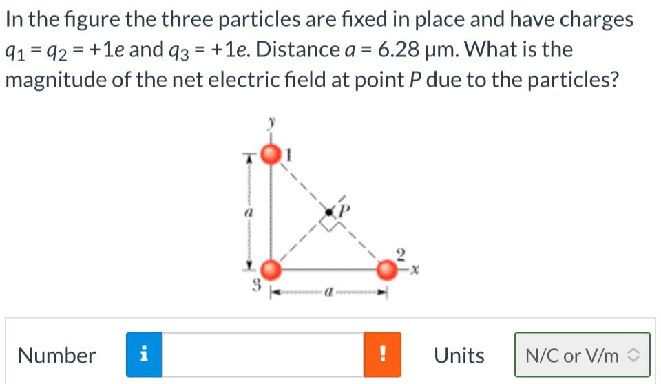 Solved In the figure the three particles are fixed in place | Chegg.com